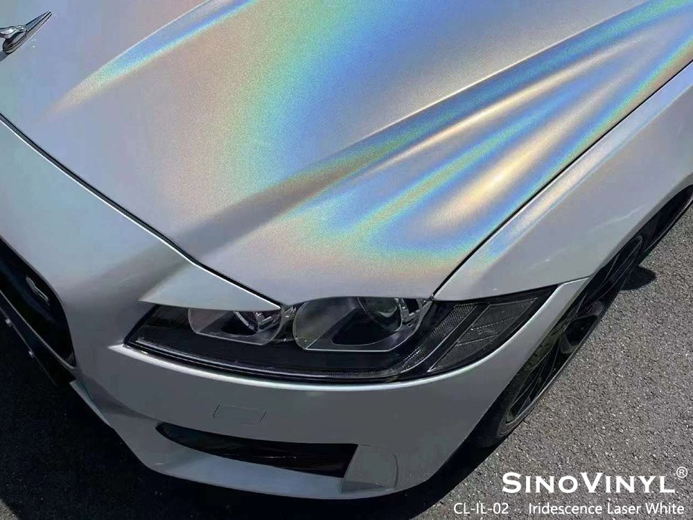 Super Durable Iridescence Laser Glossy Film PVC White Car Sticker ...